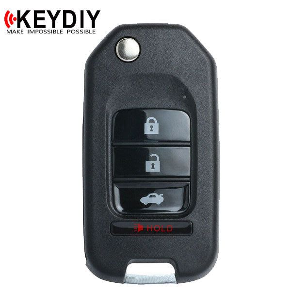 KEYDIY - Honda Style - 4-Button Flip Key Blank w/ Integrated Chip (KD ...