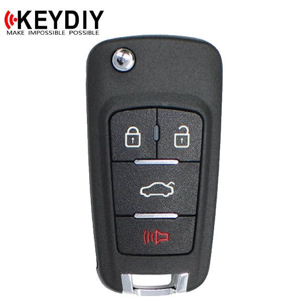 KEYDIY - GM Style - 4-Button Flip Key Blank w/ Integrated Chip (KD-NB1 ...